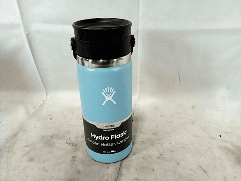 Hydro Flask, 16 Oz Wide Mouth Bottle With Flex Sip Lid, Rain Blue ...