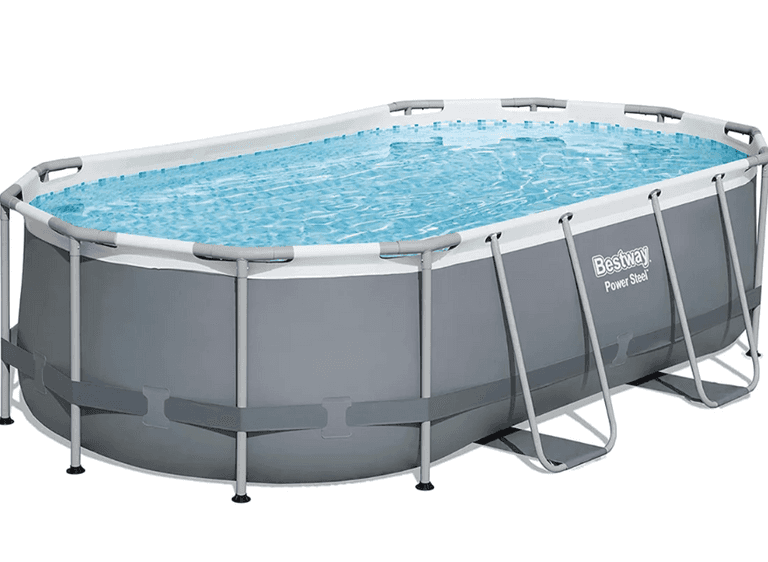 Power Steel Oval Frame, SIze 14"x8.2"x40", Pool Set, Gray - Dutch Goat