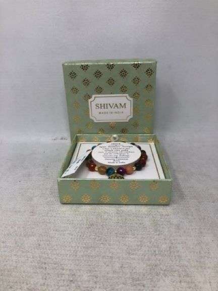 SHIVAM Multi-Color Rainbow Onyx Lotus Charm Bead/Beaded STRETCH ...
