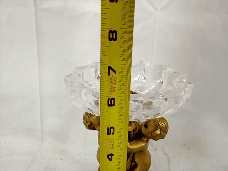 Set of 2 - Vintage Glass Cherub Compote Pedestal Bowls - Dutch Goat