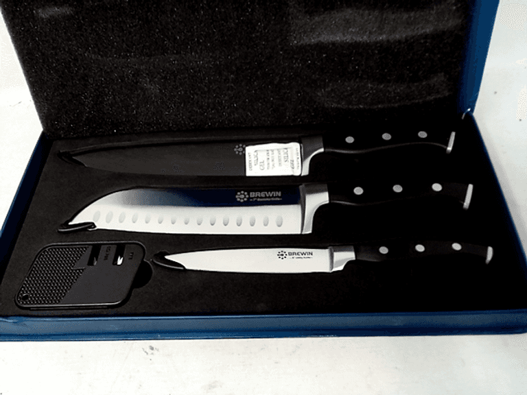 Brewin Professional Kitchen Knives, 3 Piece Chef Knife Set, Black ...