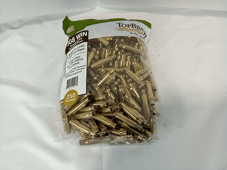 Top Brass .308 WIN Reconditioned Reloading Brass Cartridges - 250 Count ...