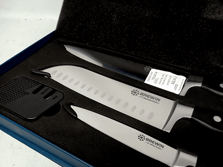 Brewin Professional Kitchen Knives, 3 Piece Chef Knife Set, Black ...