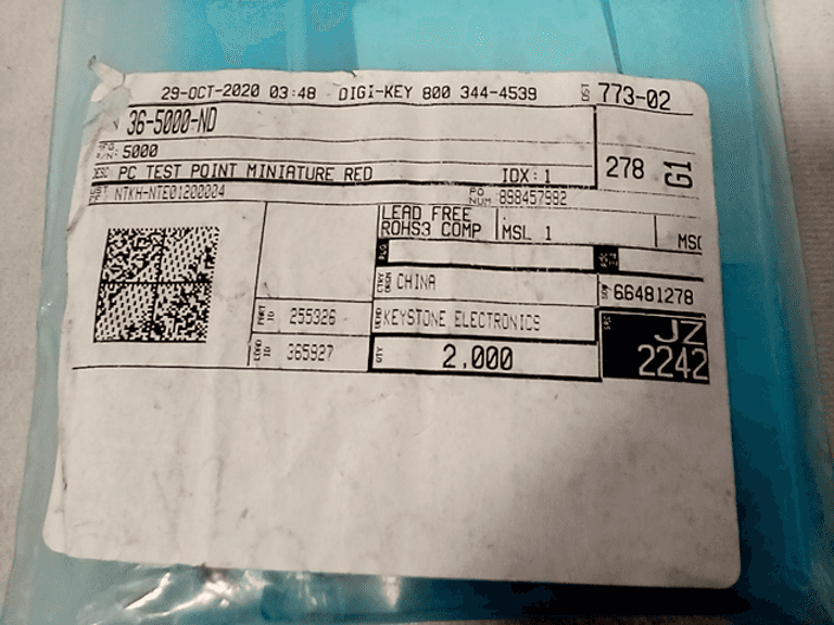 Keystone Electronics PC Test Point Miniature Red - 1626Pcs - Dutch Goat