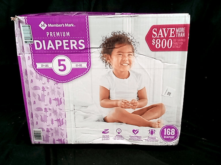 Member's Mark Premium Diapers, Size 5, 168 Count, Multi-Color - Dutch Goat