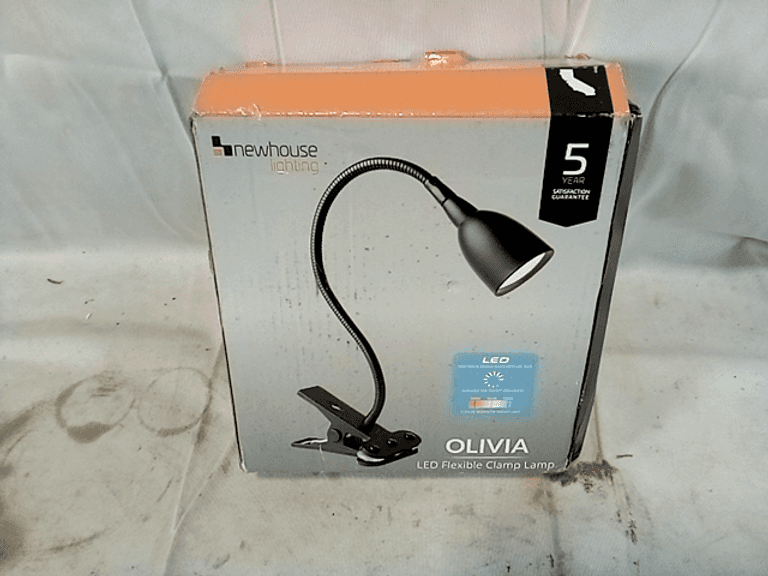 Newhouse Lighting NHCLP-OL-BK Olivia LED Clamp Light Desk Lamp, Black, White - Dutch Goat