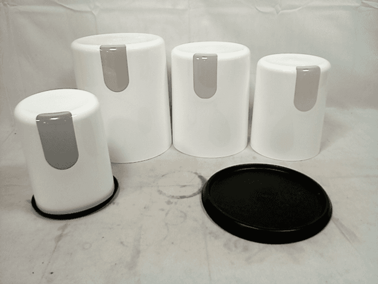 Tupperware One Touch Reminder Canister Set w/ Black Seals - Dutch Goat