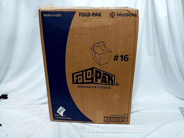 Fold Pak 16WHWHITEM 16oz White Paper Take-Out Container w/Wire Handle ...
