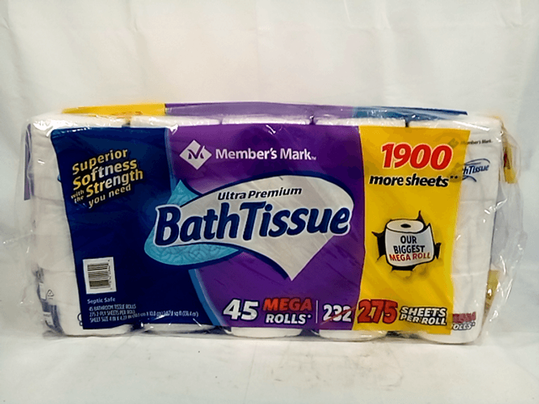 Member's Mark Ultra Premium Bath Tissue - 45 Mega Rolls (275 Sheets per ...