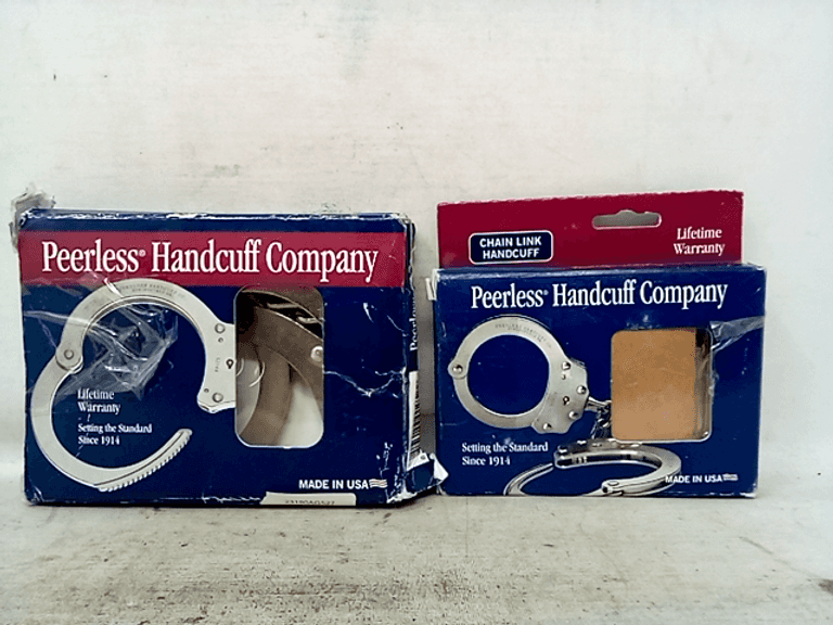 Lot of 2 - Peerless Handcuff Company, Model 700 Handcuff & 703 Leg Iron ...