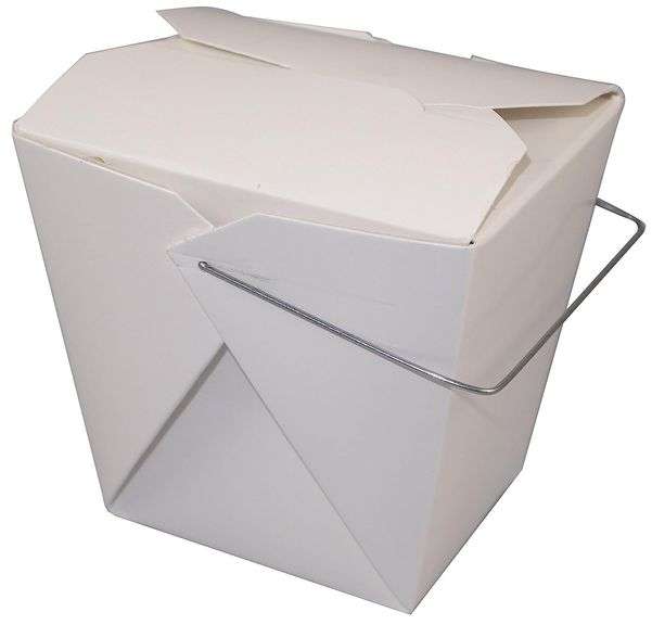 Fold Pak 16WHWHITEM 16oz White Paper Take-Out Container w/Wire Handle ...