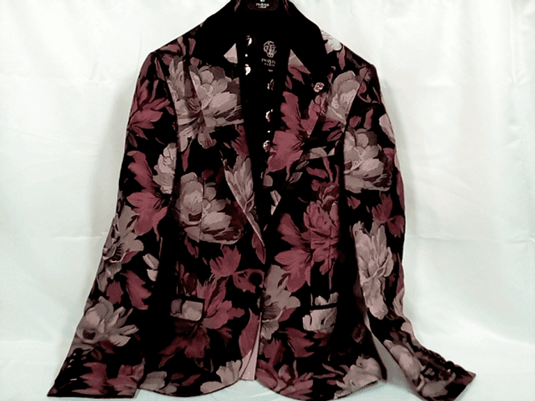 Twisted Tailor, Men's Lorris Floral Suit Jacket, Black, Pink - Dutch Goat