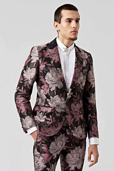 Twisted Tailor, Men's Lorris Floral Suit Jacket, Black, Pink - Dutch Goat