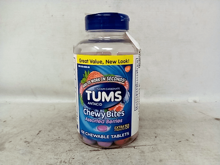 Tums Chewy Bites Antacid Tablets, Assorted Berries, 108 Count, Multi ...