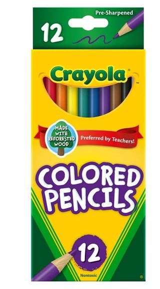Lot of 12 - Crayola Colored Pencils (12 pencils/box) - Dutch Goat