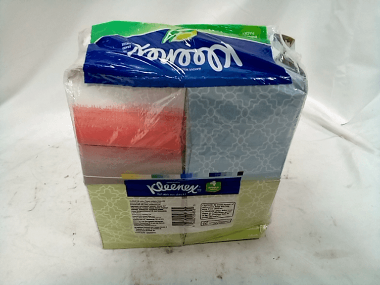 Kleenex 25834, Lotion Facial Tissue 2-Ply 75 Sheets/Box, 4 Boxes, Multi ...