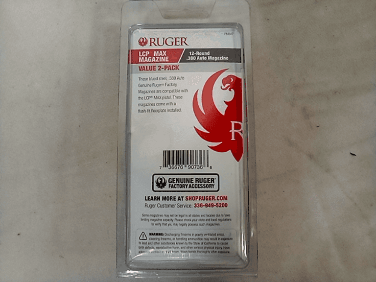Ruger LCP MAX 12 Round Magazine, Pack Of 2, Black - Dutch Goat