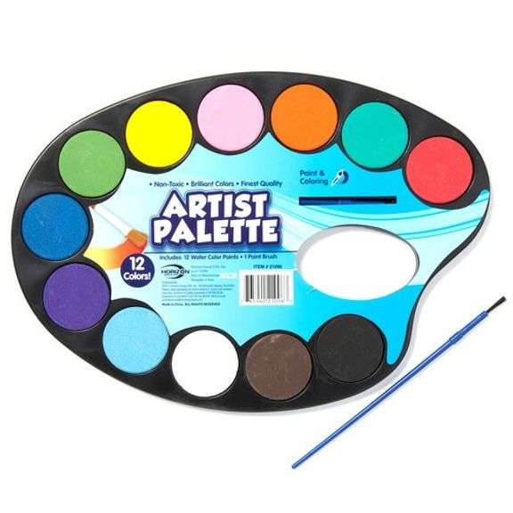 Set of 3 - Go Create Artist's Palette with Paint Pods & Brush Kit, 12 ...
