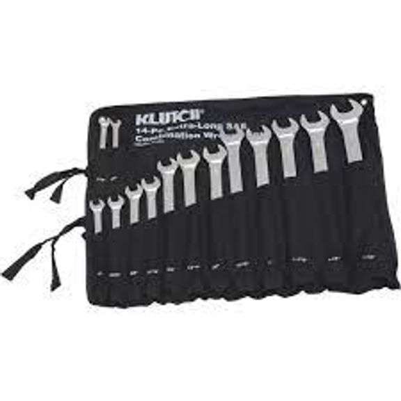 Klutch 14 Pc. Extra Long S.A.E. Combination Wrench Set Item 34490 Dutch Goat