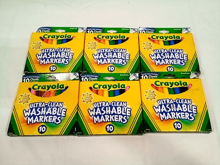 Lot of 6 - Crayola, Washable Broad Line Markers, Classic Colors, 10 ...