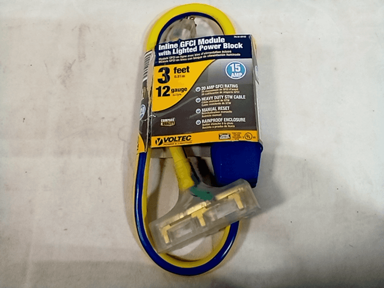 Voltec 04-00102, 3-Outlet In-Line Type STW GFCI Adapter With Lighted ...