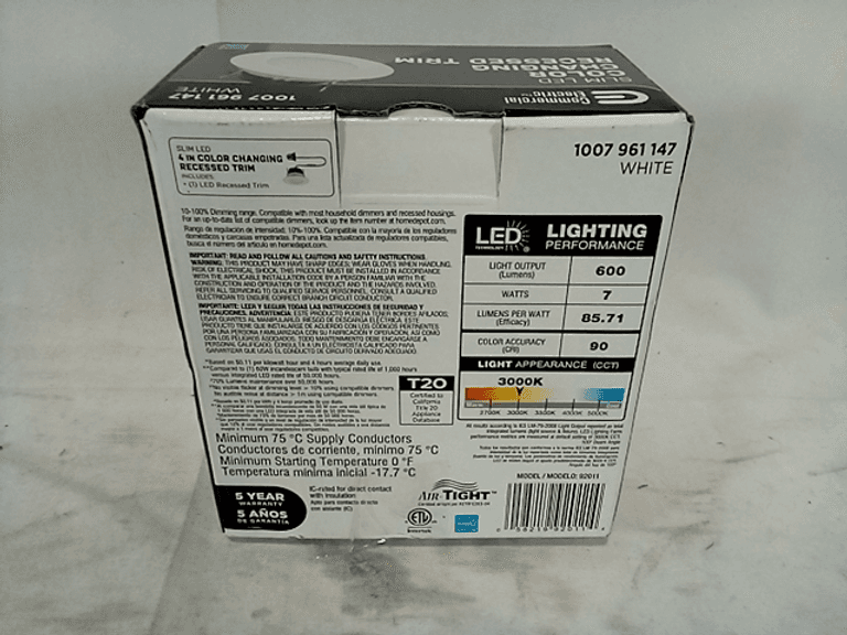 Commercial Electric Integrated LED 4-inch Retro Fit Selectable Color ...