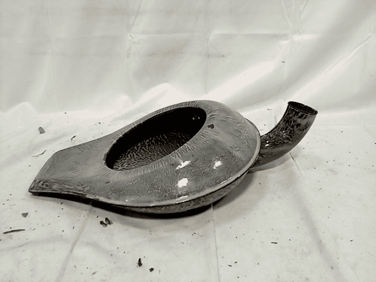 Antique Grey Granite Ware Bed Pan/Urinal Chamber Pot - Dutch Goat