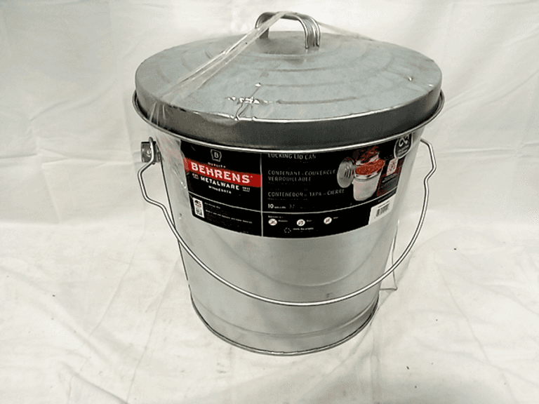 Behrens 6110 10 Gallon Galvanized Metal Refuse Container - Dutch Goat