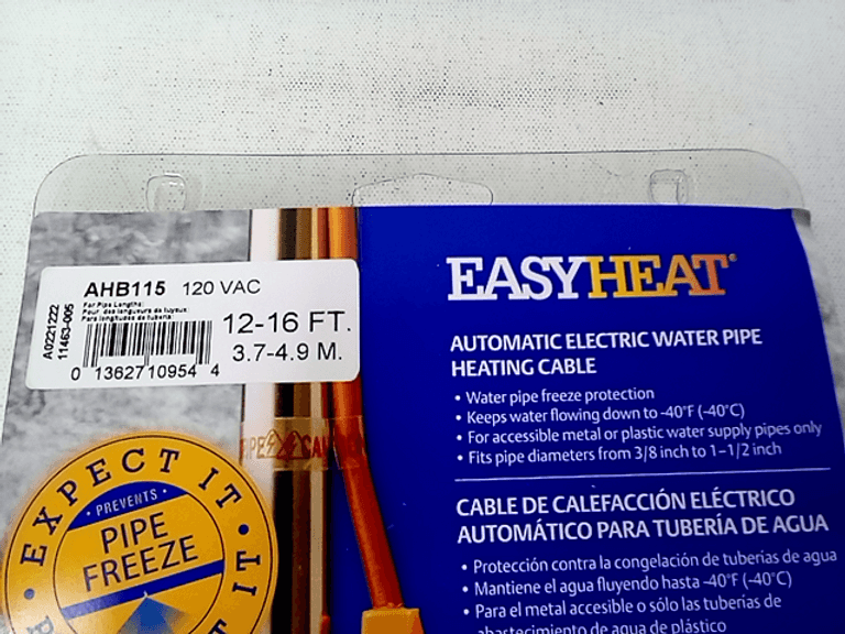 Easy Heat AHB-115, Cold Weather Valve And Pipe Heating Cable, 15 ...