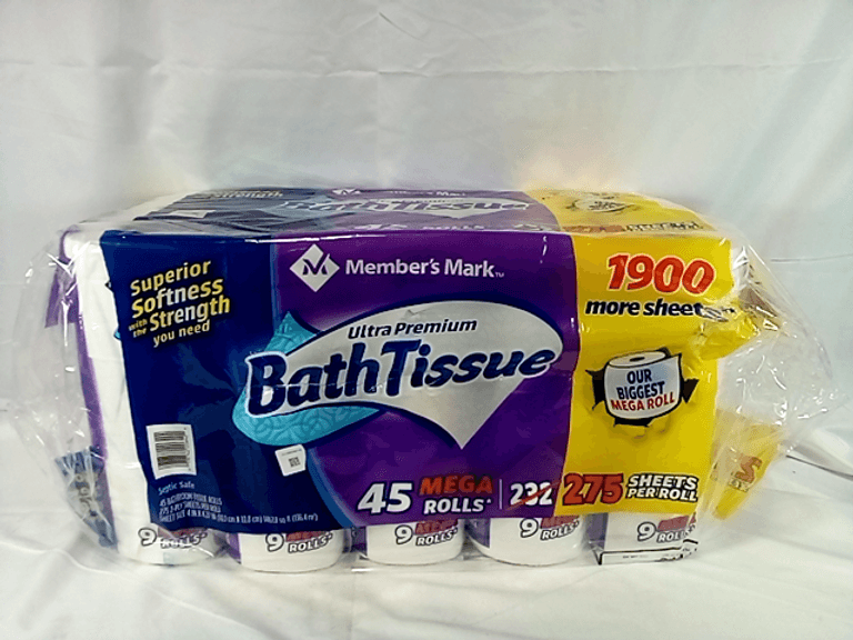 Member's Mark Ultra Premium Bath Tissue - 45 Mega Rolls (275 Sheets ...