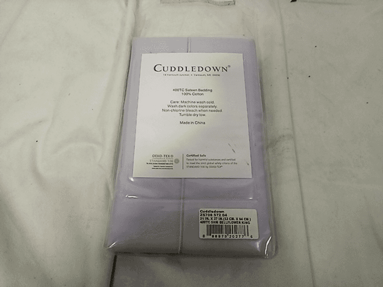 Cuddledown, 400TC Sateen Bedding, Bellflower King, 21"x37", Purple ...