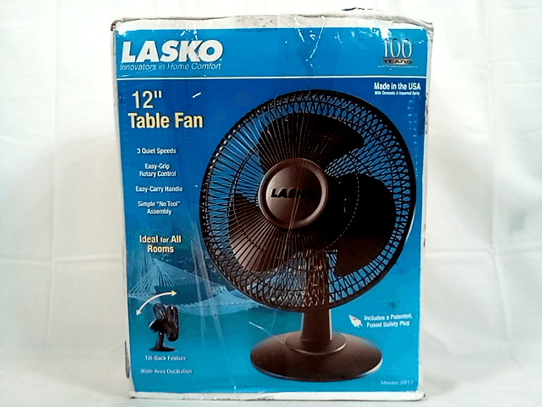 Lasko, 12" Oscillating Personal Table Fan With 3 Speeds, Black - Dutch Goat