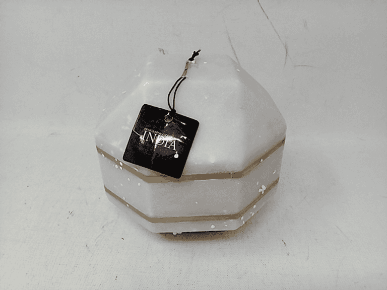 Marble 6" Octagon Orb w/Inlay, White - Dutch Goat