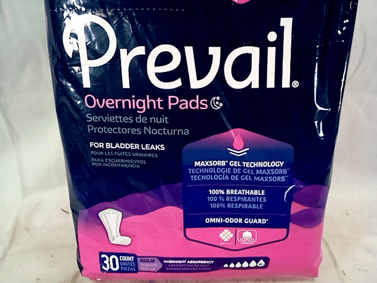 Prevail Overnight Absorbency Incontinence Bladder Control Pads - 30 ...