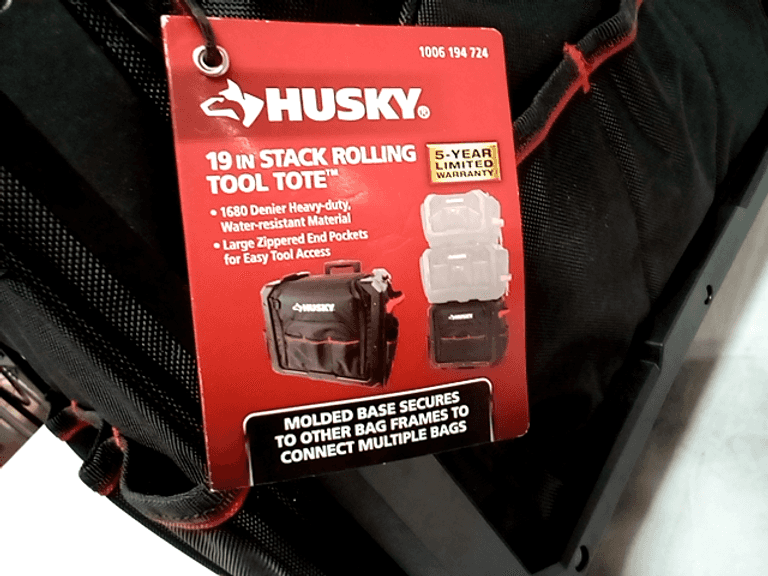 Husky 19" Stack Rolling Tool Tote, Black - Dutch Goat