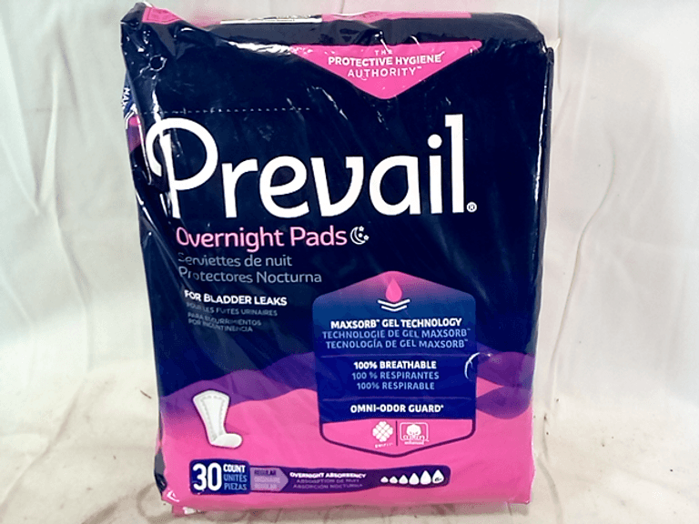 Prevail Overnight Absorbency Incontinence Bladder Control Pads - 30 ...