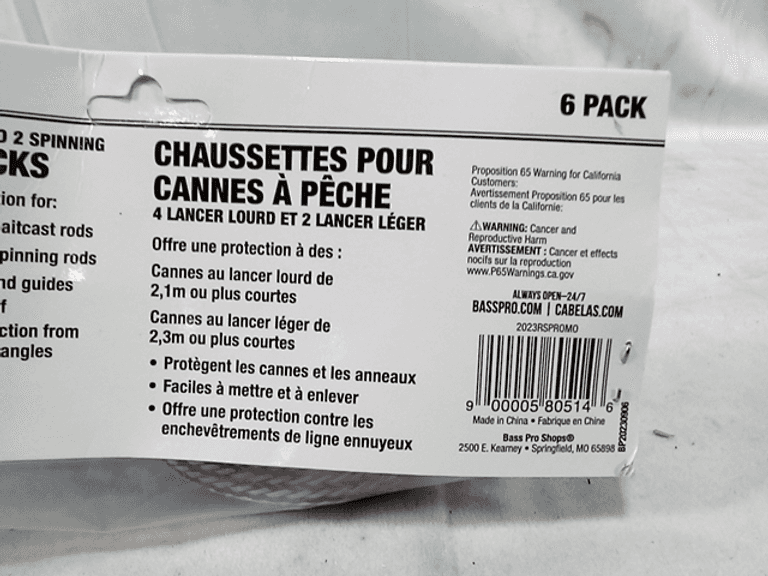 Bass Pro Shops Baitcast & 2-Spinning Rod Socks, 6-Pack - Dutch Goat