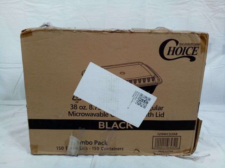 Choice Rectangular Microwavable Container with Lid - Combo Pack, 38oz 8 ...