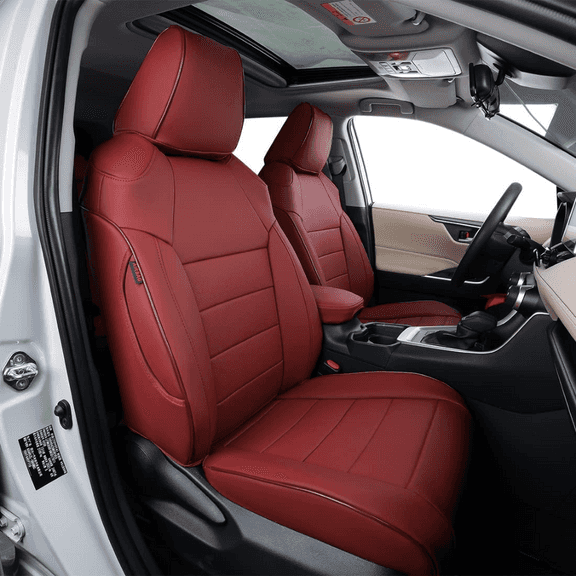 EKR Leather Custom Car Seat Covers Burgundy Dutch Goat