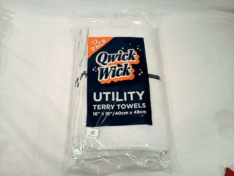 Qwick Wick Black Stripe Utility Terry Towels, 16"x19" 32oz 1-Dozen ...