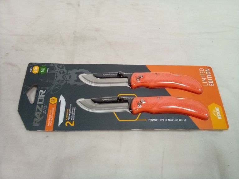 Outdoor Edge Razor Onyx Replaceable Blade Folding Hunting Knife Combo ...