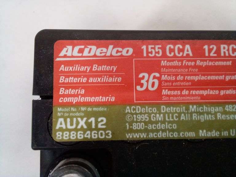 ACDelco AUX12 Vehicle Battery For 14-19 Chevrolet, Black - Dutch Goat