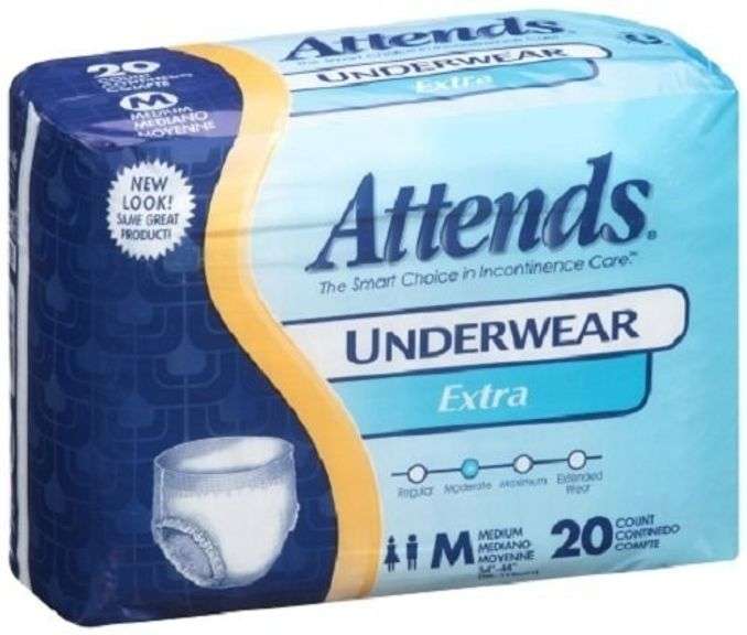 Lot of 2 - Attends Disposable Underwear Pull on with Tear Away Seams Medium AP0 - Dutch Goat