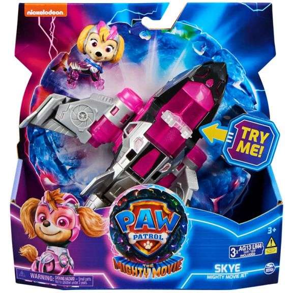 Paw Patrol Mighty Movie Mighty Pups Jet with Lights, Sounds & Skye ...