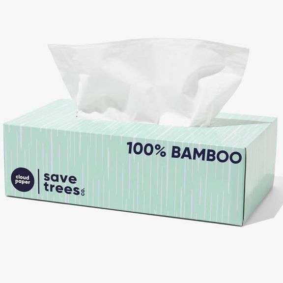 Cloud Paper 100% Bamboo Ultra Soft Facial Tissues, 3-Ply 4-Boxes (100 ...