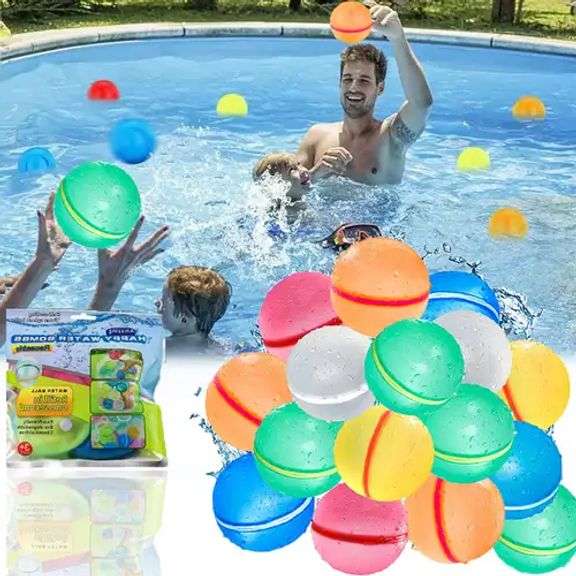 Conijiwa Reusable Water Balloons, Self-Sealing Silicone Water Bomb Pool ...