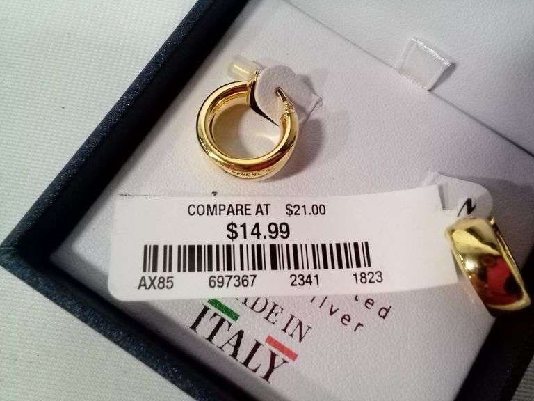 Lucia Mara 18K Gold Plated Sterling Silver Hoop Earrings for Women Dutch Goat
