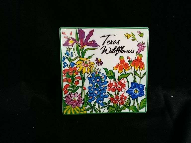 Texas Wildflowers Ceramic Trivet, Box Of 10, Multi-Color - Dutch Goat