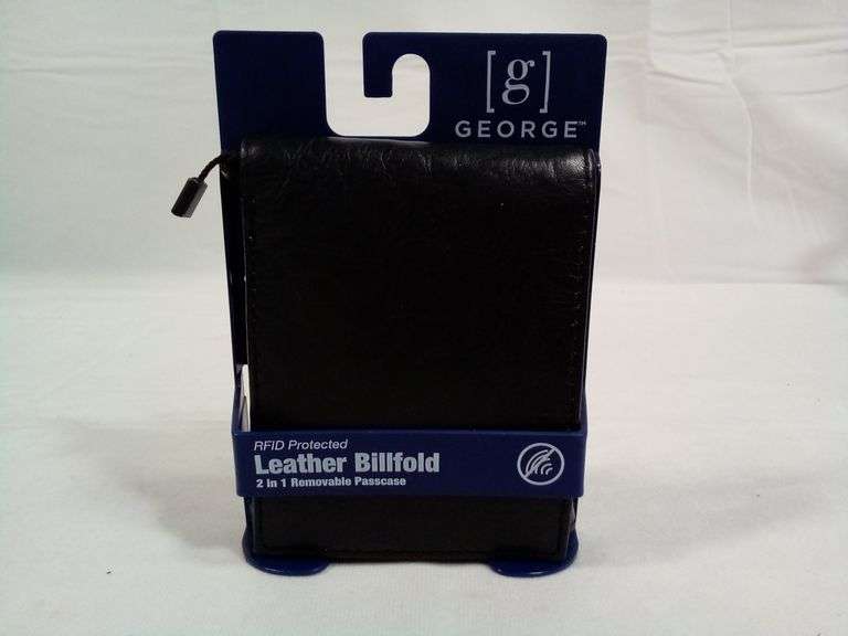 George Antique Bi-fold 2-in-1 Removable Passcase RFID Protected Leather ...