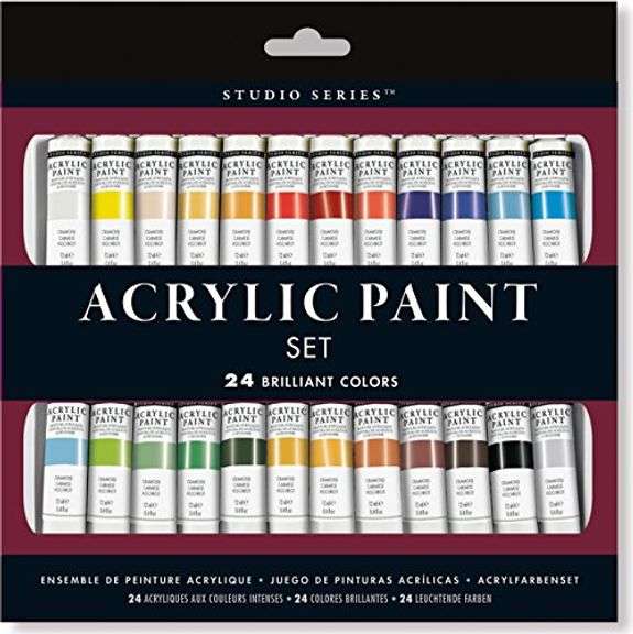 Studio Series Acrylic Paint Set, 0.4oz/12ml Tubes 24-Colors - Dutch Goat